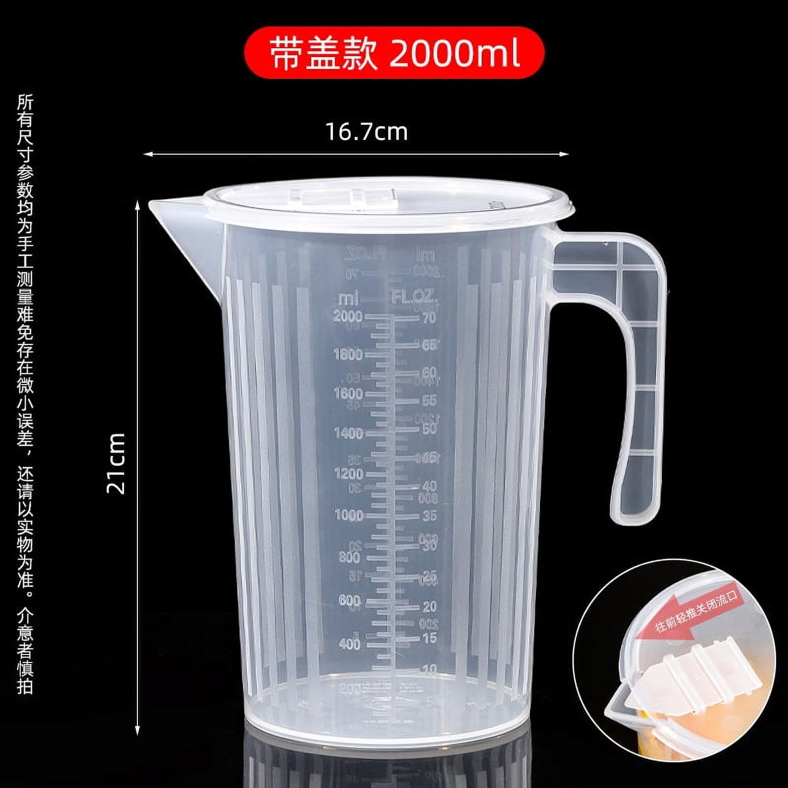 Dayesque 2000ml Plastic Measuring Beaker with Clear Graduated Markings ...
