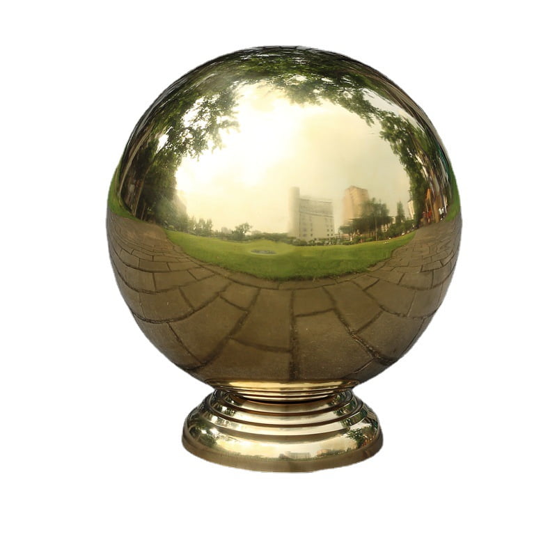 Dayesque Polished Stainless Steel Sphere with Stand Outdoor Mirror ...