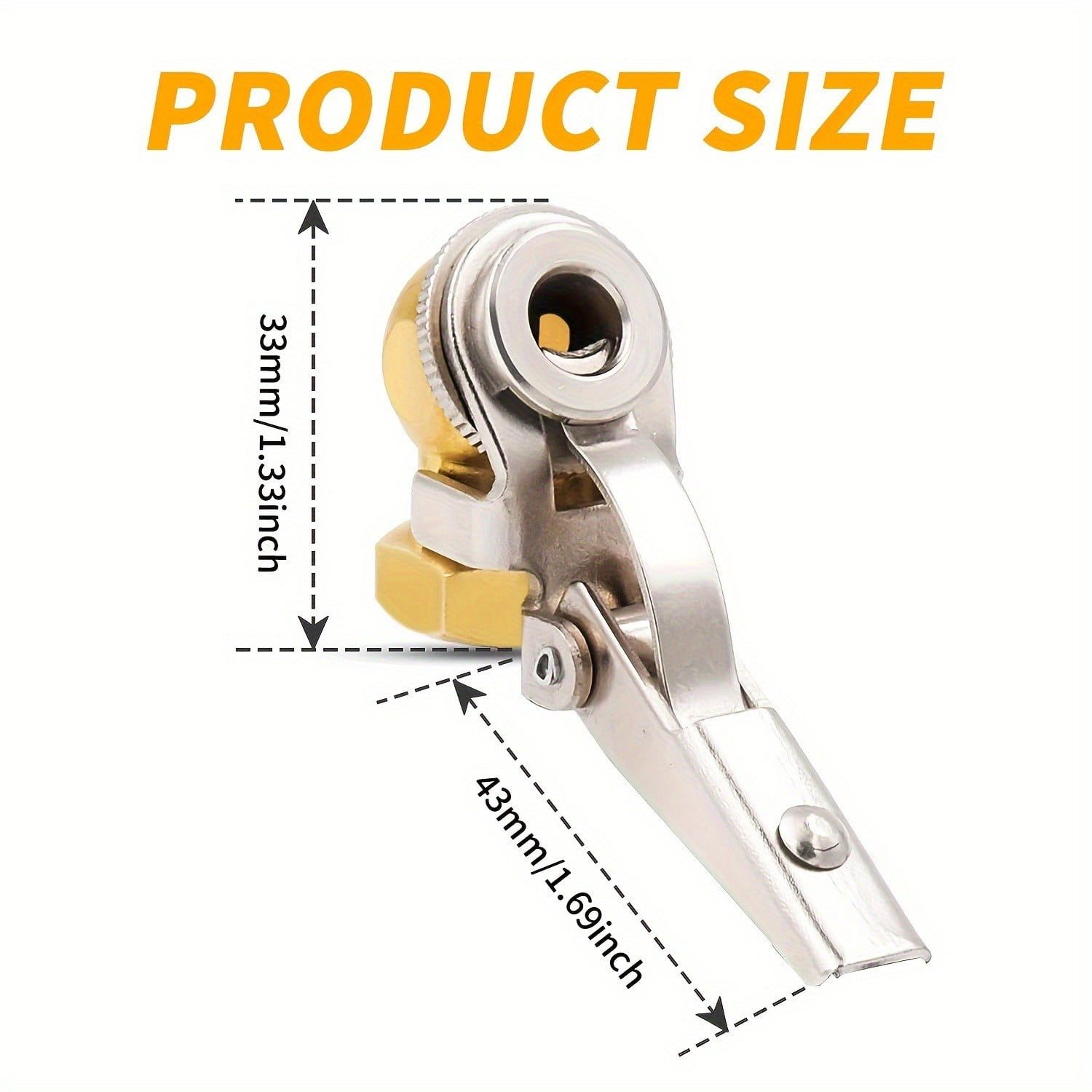 Dayesque Portable Tire Inflator Hose Adapter with Clip-On Chuck ...