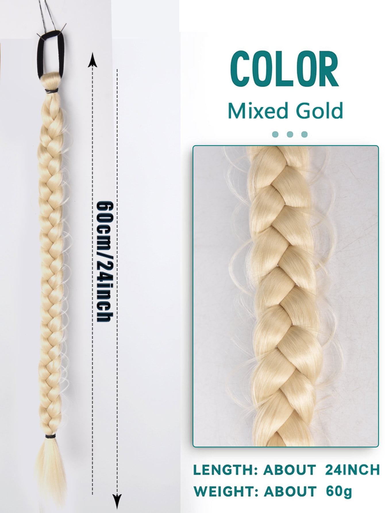 Dayesque Synthetic Long Braided Ponytail Extension For Women 24 Inch ...