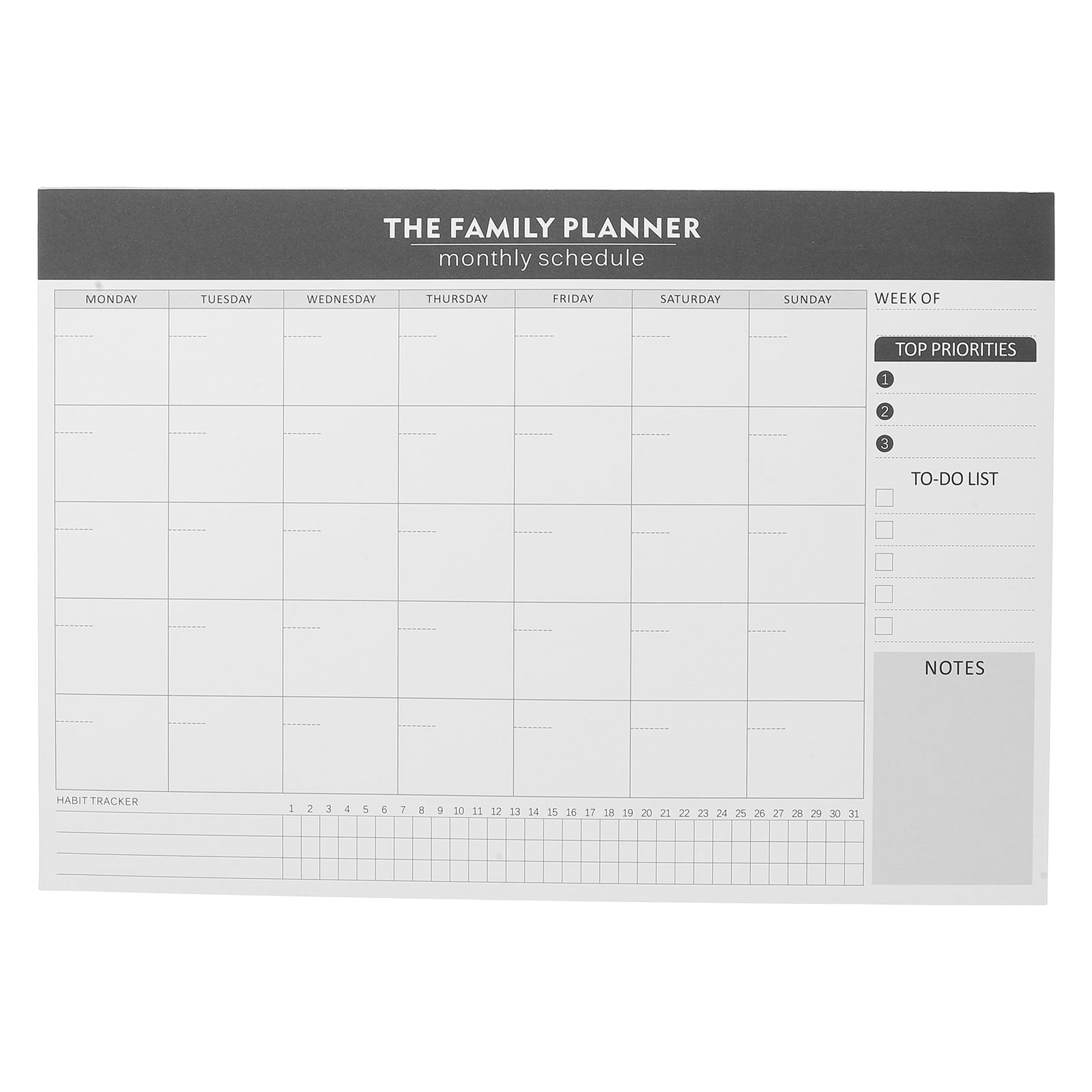 WEUVEB Monthly Planner Notebook for Students and Teachers Black Daily ...