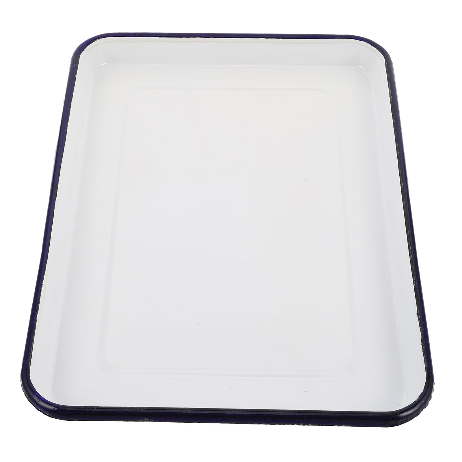 Dayesque White Enamel Rectangular Baking Pan for Cakes Cookies Grilling ...