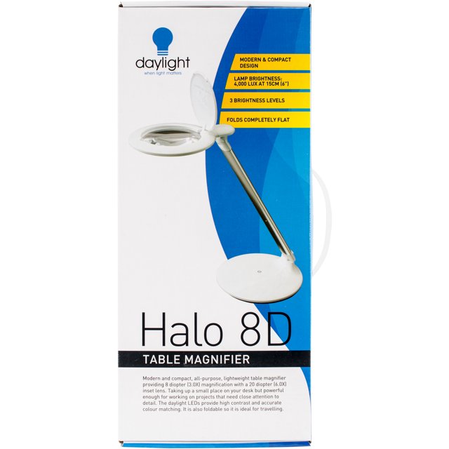 Daylight Halo 8D Table Magnifier-White & Silver - Walmart.com