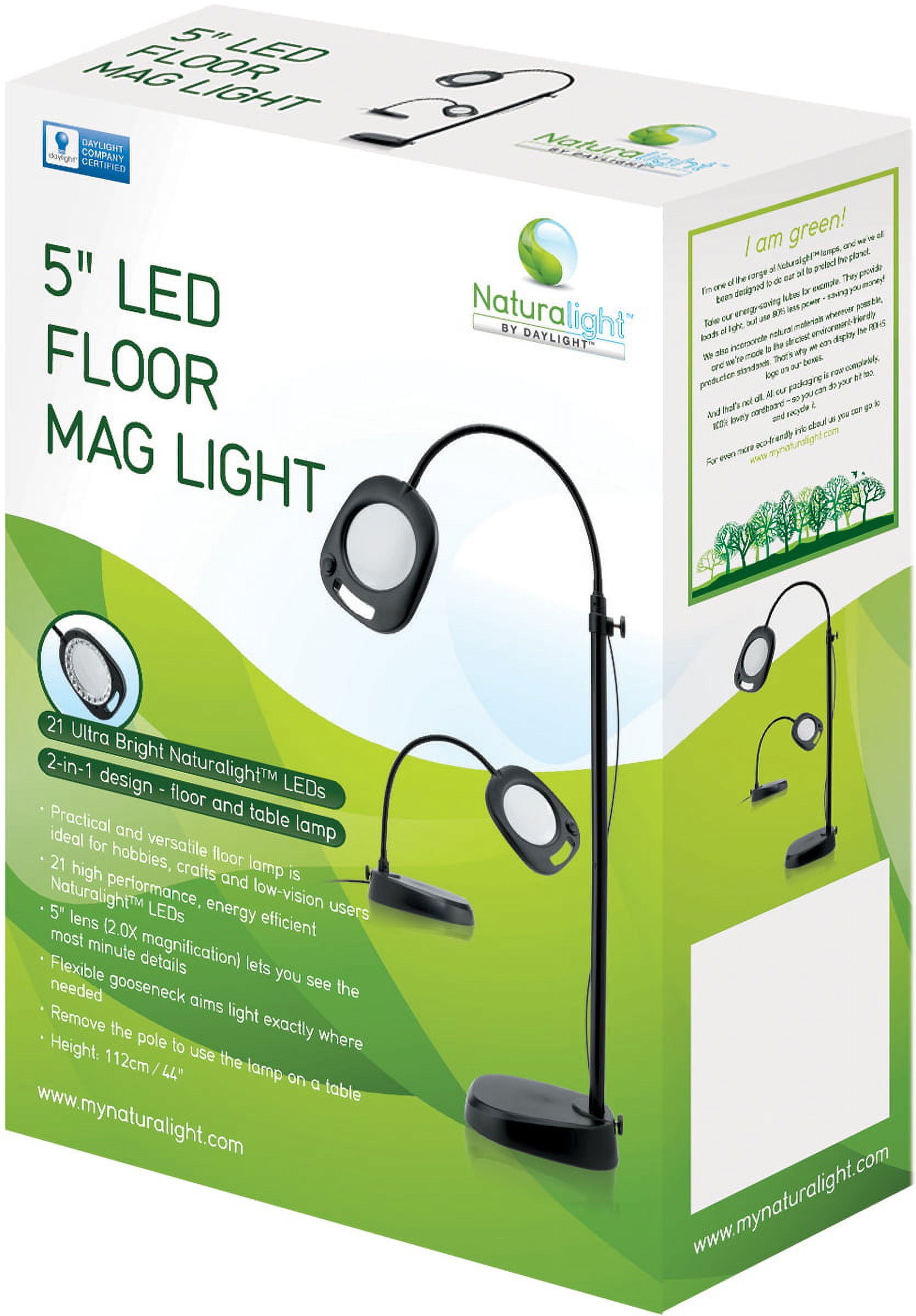 Daylight Naturalight LED 5" Floor Magnifying Light-Black - Walmart.com