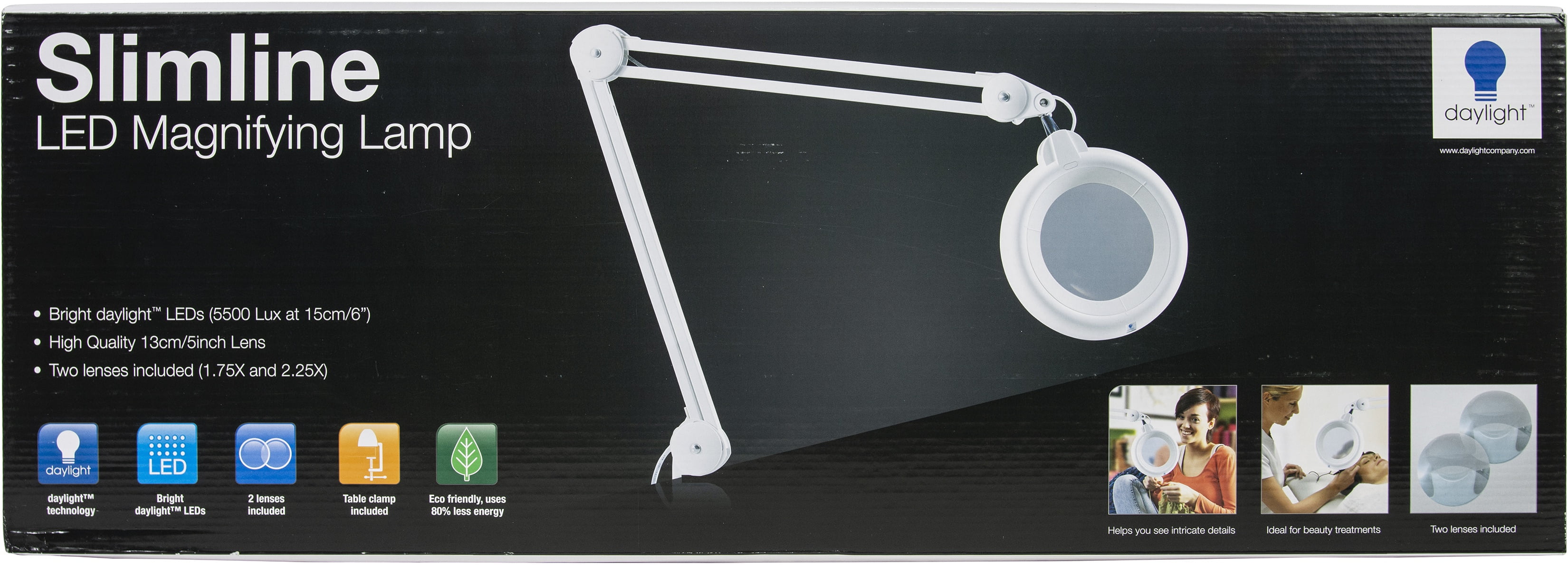 Daylight Slimline Led 5" Magnifying Lamp-White FOB: MI - Walmart.com