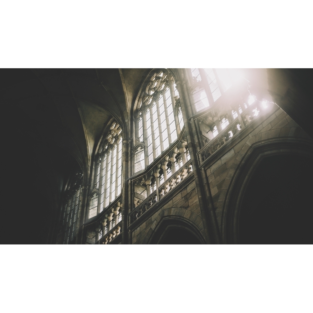 Daylight through the windows of St. Vitus Cathedral at Prague Castle ...