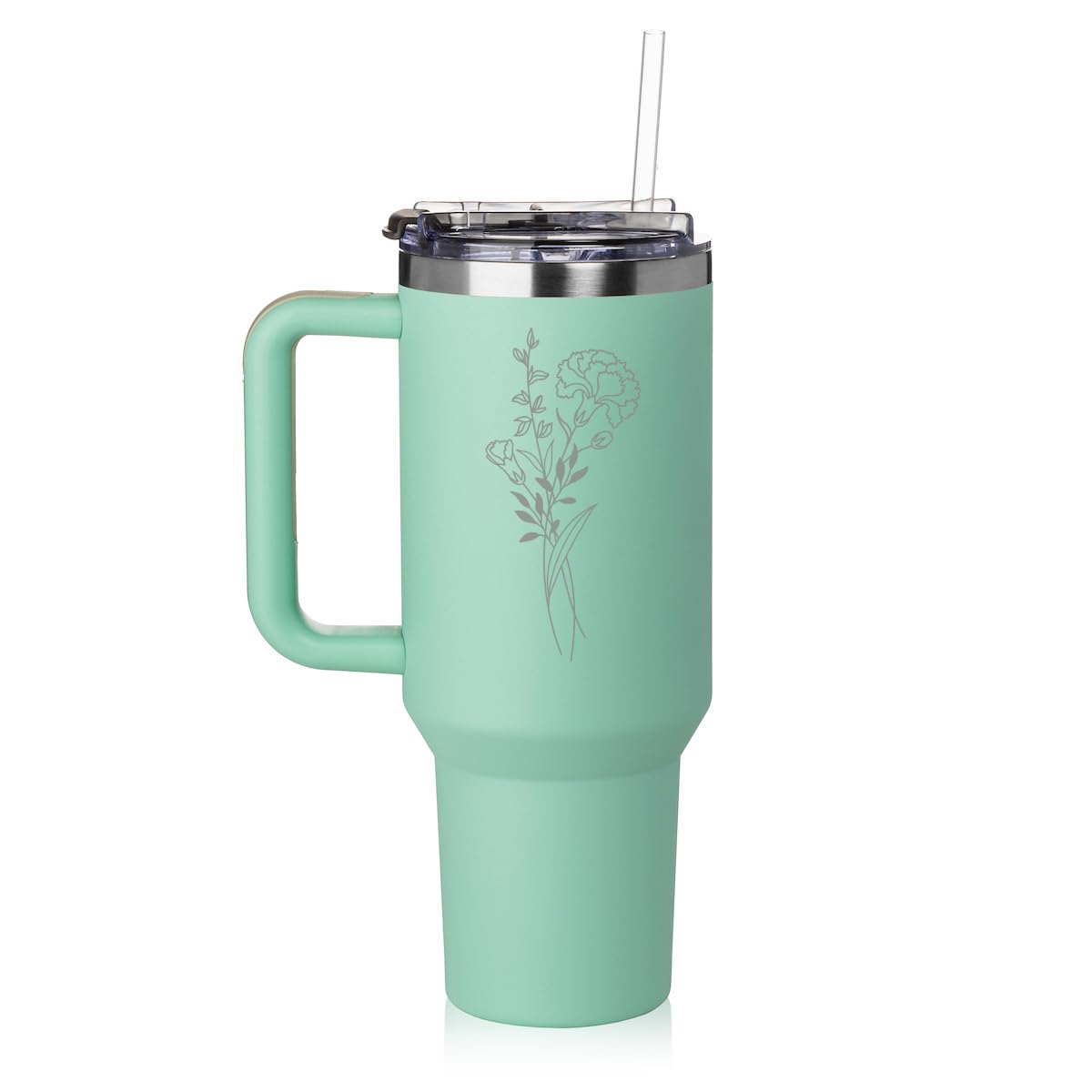 Daylor 40 oz Tumbler with Handle and Straw Lid Stainless Steel ...