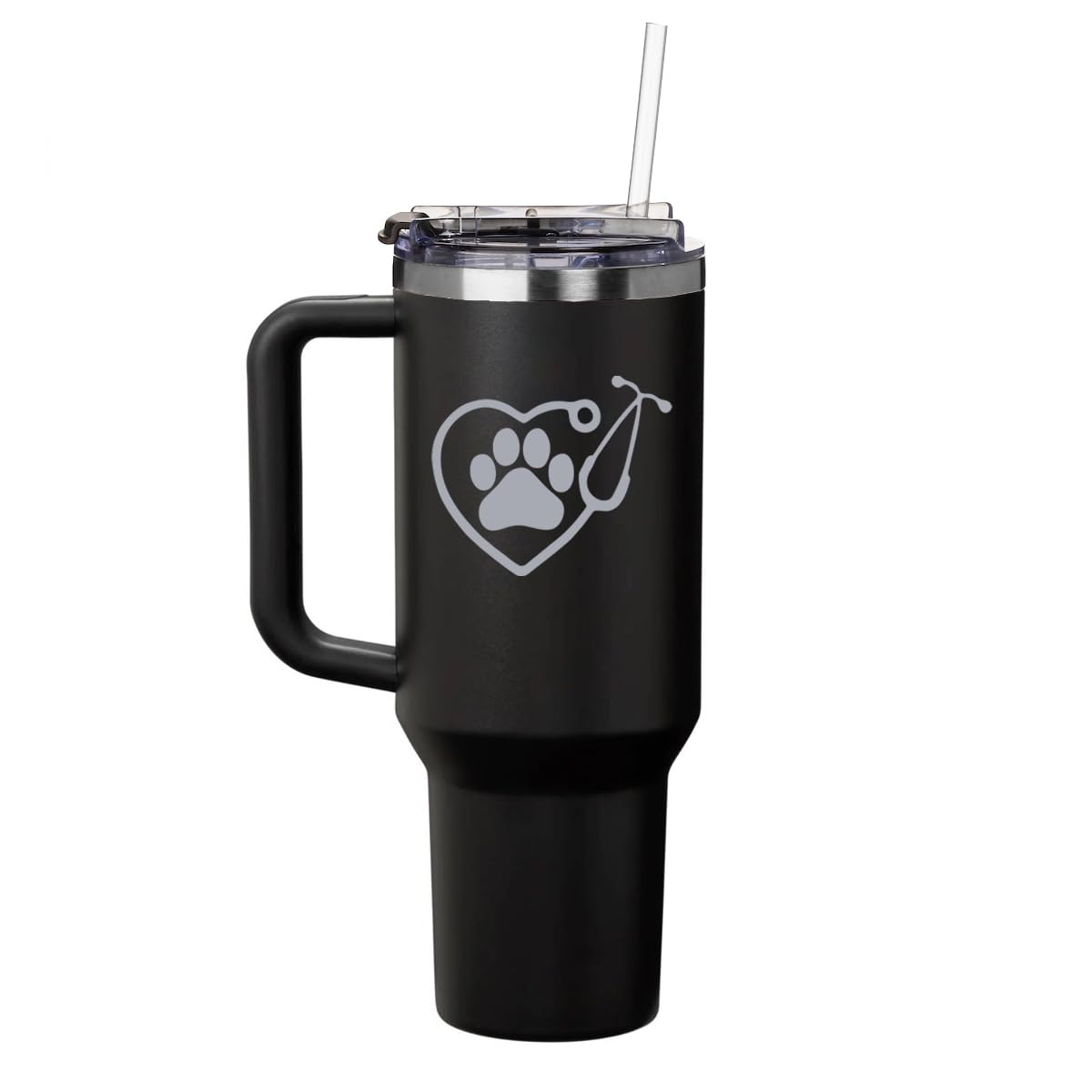 Daylor 40 oz Tumbler with Handle and Straw Lid Stainless Steel ...