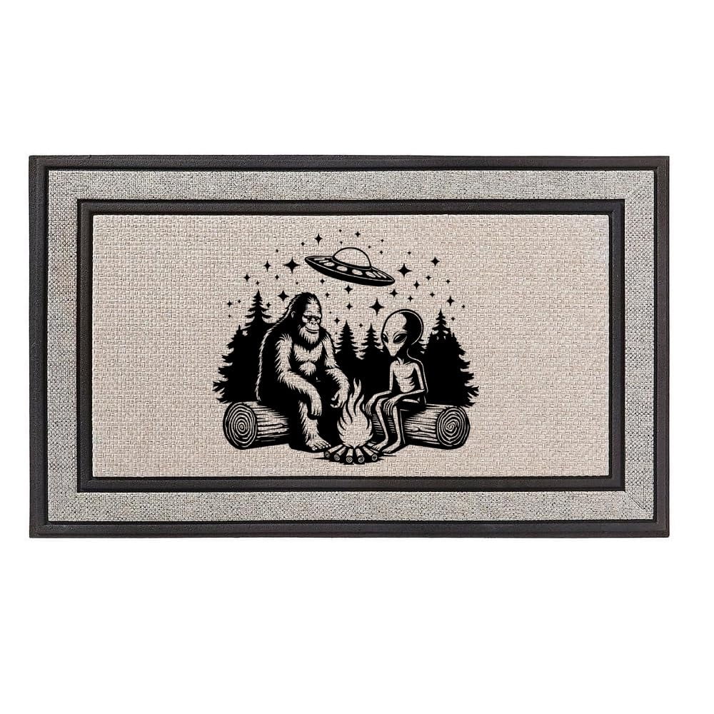 Daylor Outdoor Indoor Doormat 18" x 30" Gray/Beige/Black Rubber Backed ...