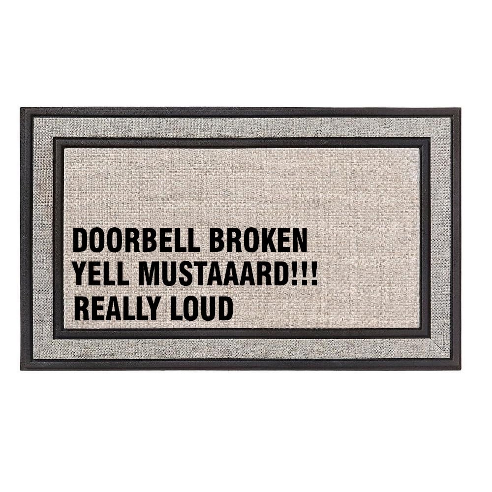 Daylor Outdoor Indoor Doormat 18" x 30" Gray/Beige/Black Rubber Backed ...