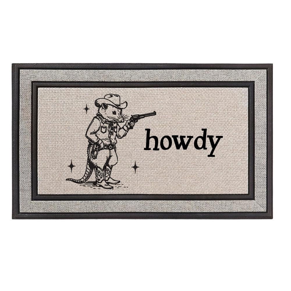 Daylor Outdoor Indoor Doormat 18" x 30" Gray/Beige/Black Rubber Backed ...