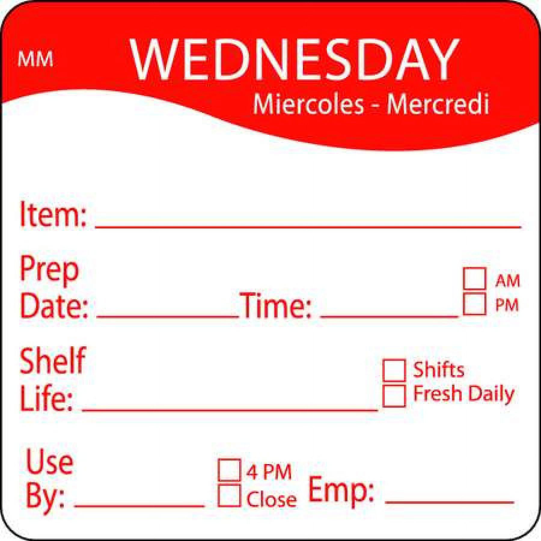 Daymark Day Label,Red,PK500 1122123 - Walmart.com