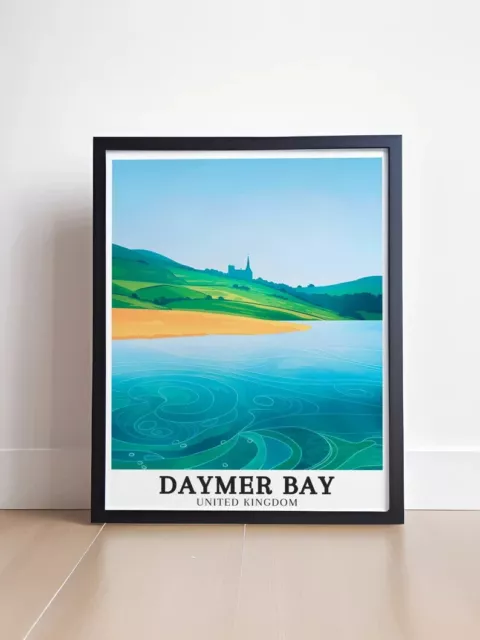 Daymer Bay Travel Print - Daymer Beach, St. Enodoc Church Travel Poster ...