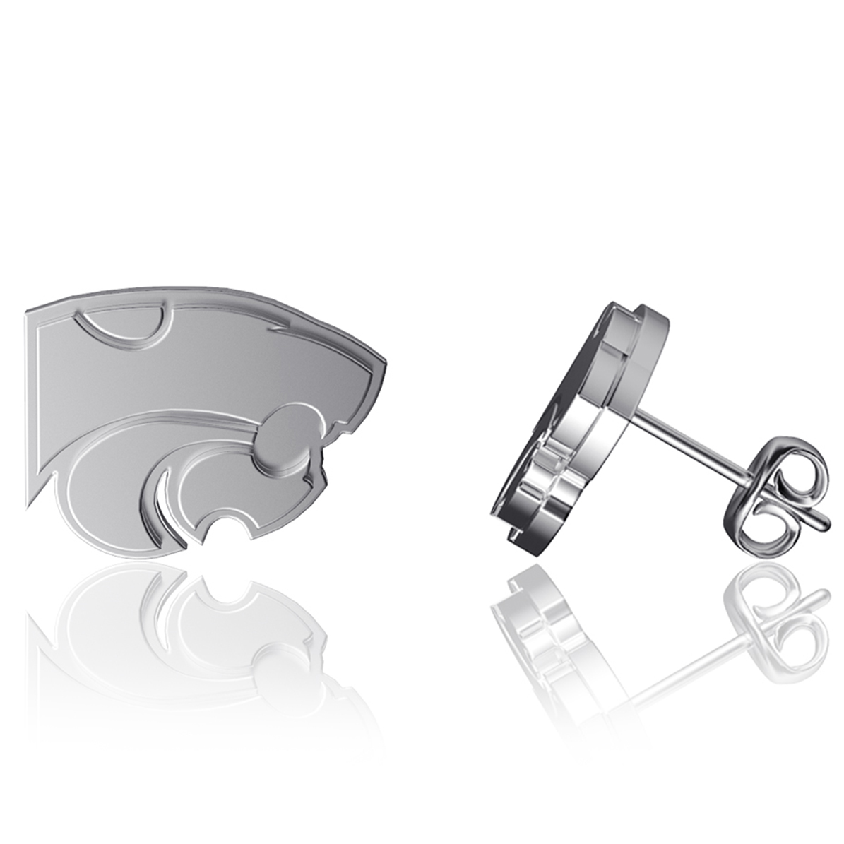 Dayna Designs Kansas State Wildcats Team Logo Silver Post Earrings ...