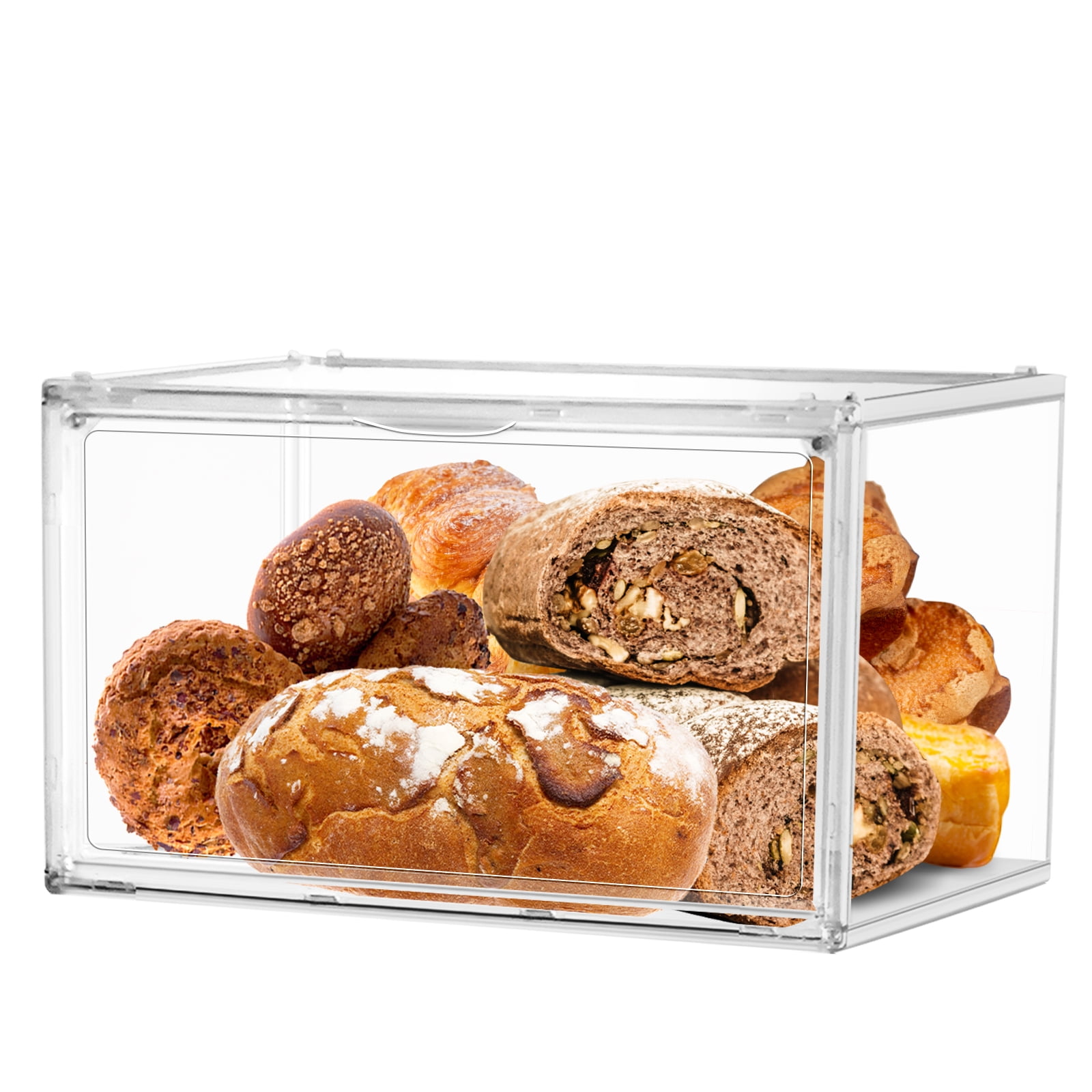 Dayooh Large Bread Box, Stackable Save Space, Durable Transparent Fresh ...