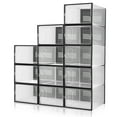 Dayooh Large Clear Plastic Shoe Box Set of 12, Stackable Storage with ...