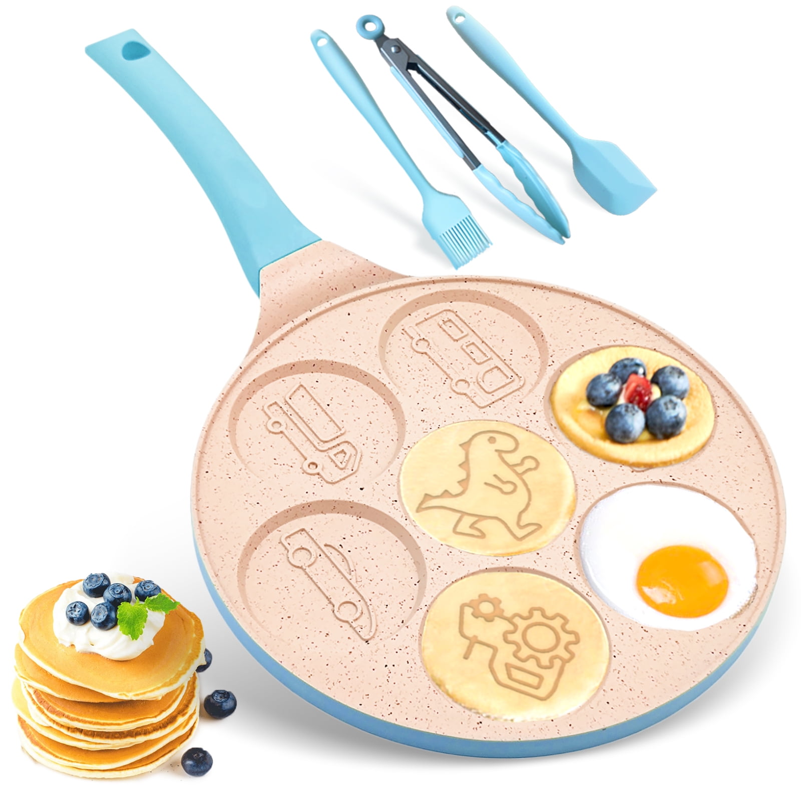 DAYOOH Nonstick Pancake Pan, 10 Inch Aluminum Egg Omelet Flipping Pan ...