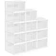 Dayooh Clear Stackable Shoe Storage Boxes, Magnetic Door, Foldable, For ...