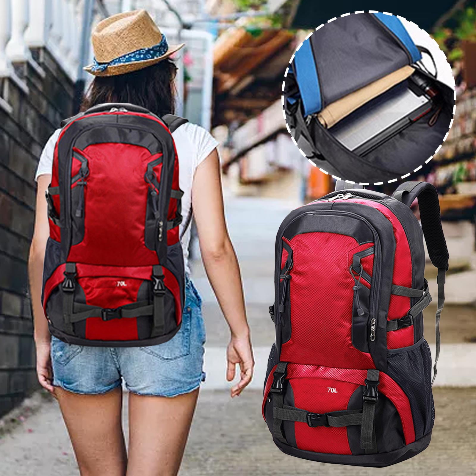 Daypack, Trekking Pack, 40L Hiking Backpack, Large Capacity Waterproof ...