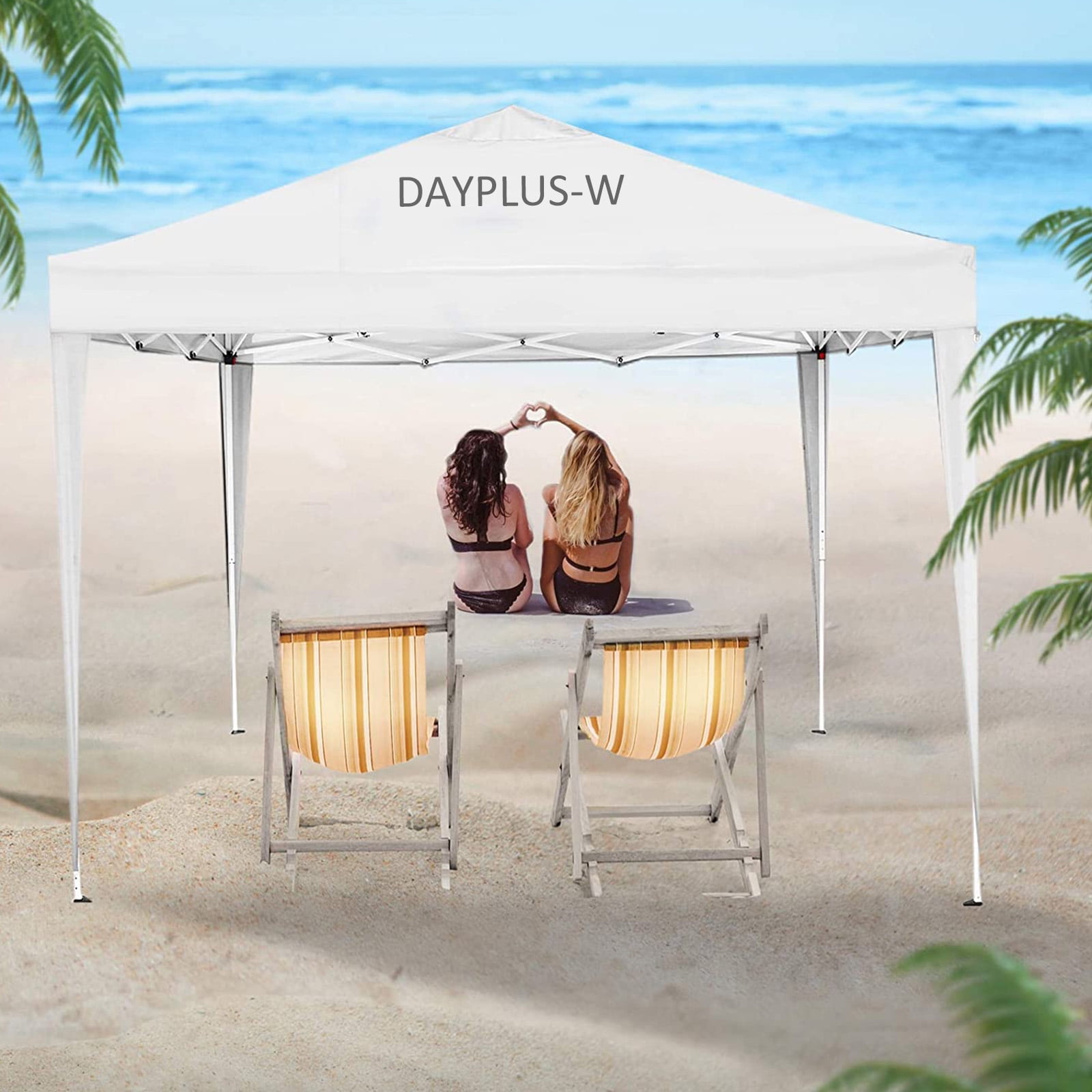 Dayplus 10 x10 ft Pop Up Canopy with Sturdy Frame Waterproof Outdoor ...
