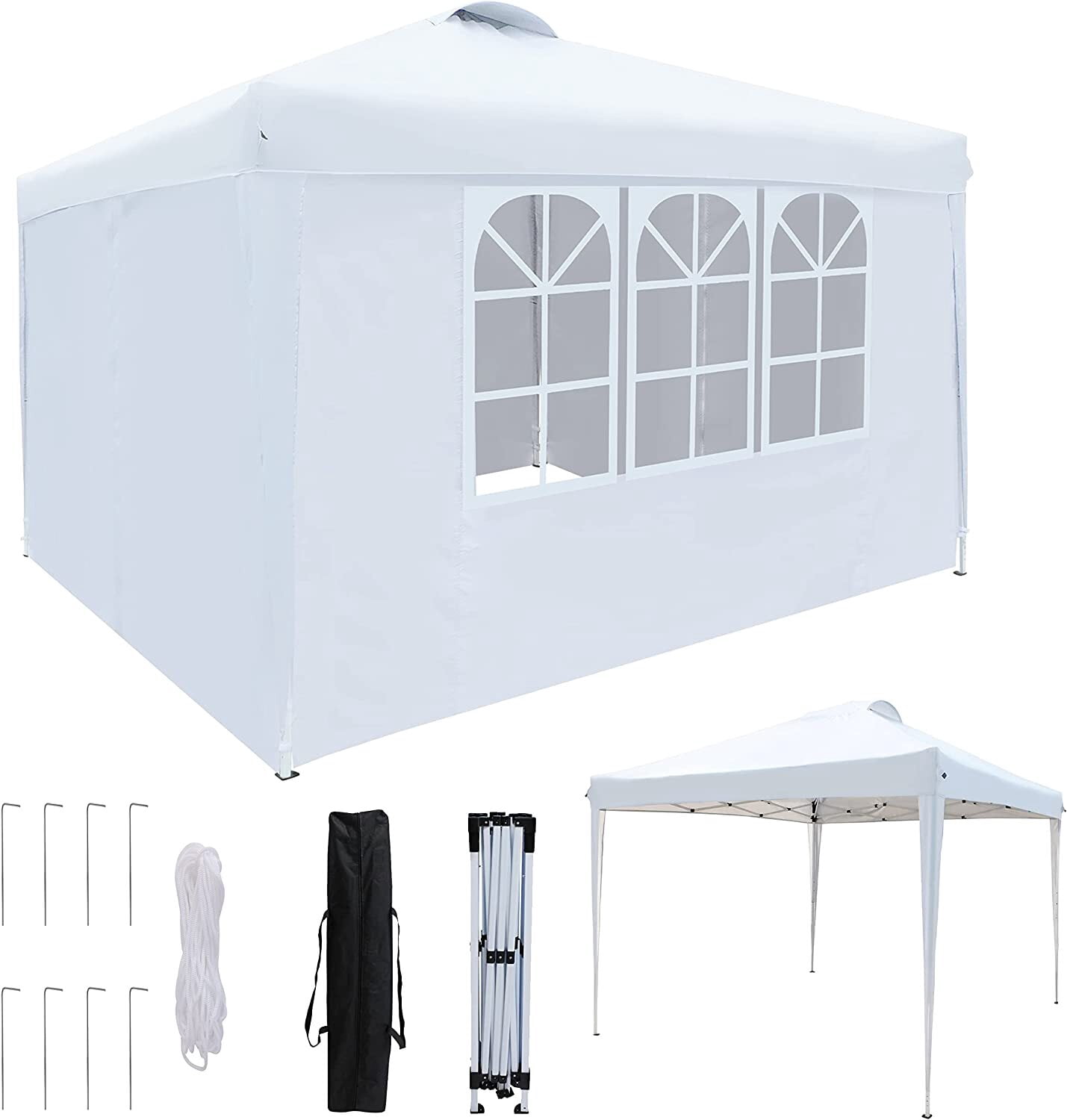 Dayplus 3x3m Waterproof Foldable Portable Easy Open Gazebo Shelter with ...