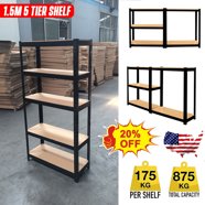 ZenSports 5-Tier 300LBS Steel Wire Shelving Unit with Wheels for ...