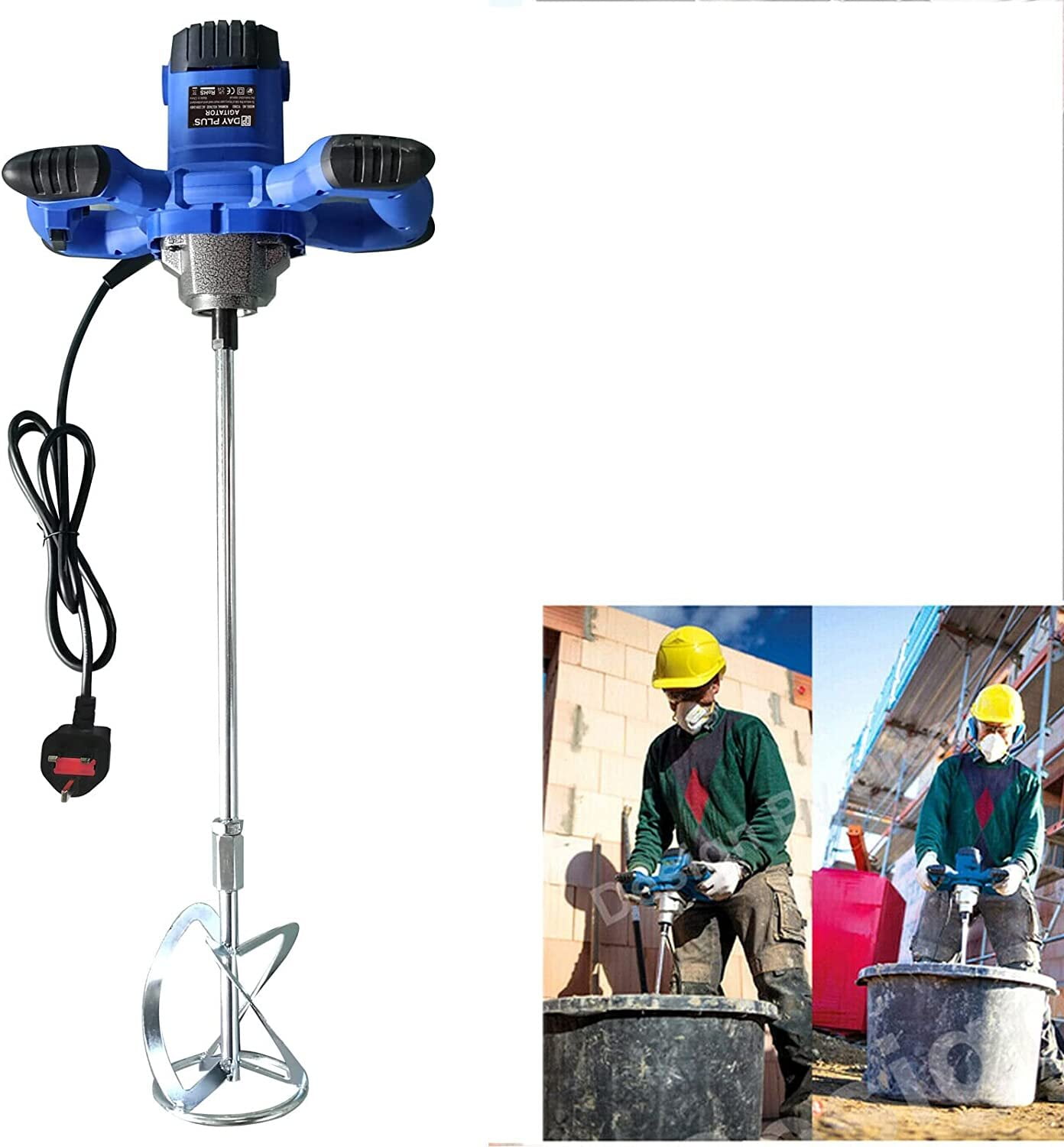 Dayplus 2600W Portable Electric Mixer for Concrete Cement Plaster Paint ...