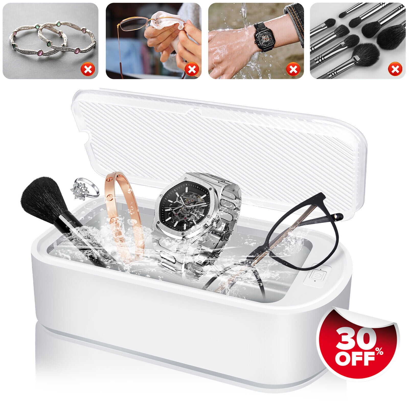 Dayplus 304 Stainless Steel Ultrasonic Cleaner Jewelry Watch Glasses ...