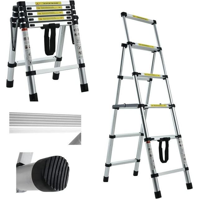 Dayplus 4+5 Extension Ladder Multi-Purpose A-Frame Telescoping Ladder ...