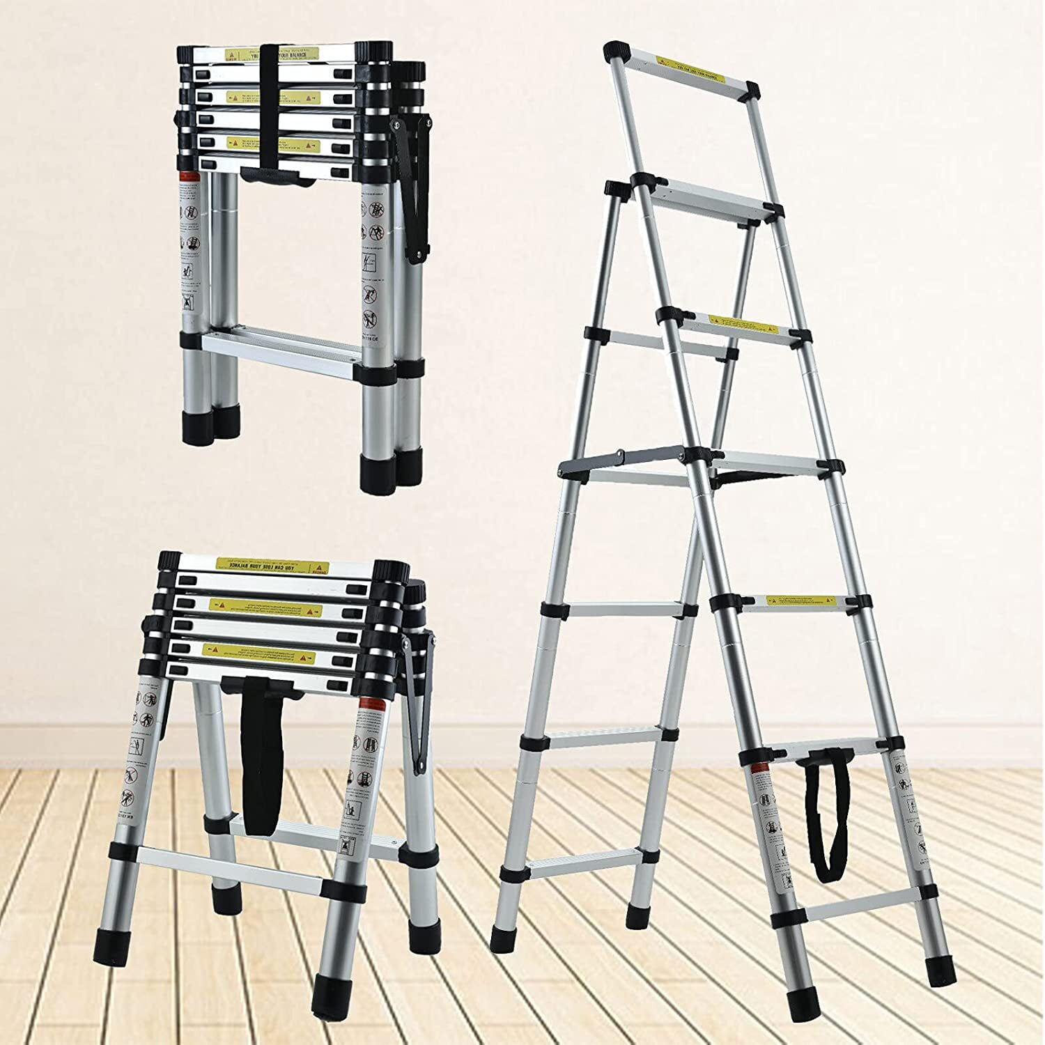 Dayplus 5 + 6 Steps Extension Ladder Multi-Purpose A-Frame Telescoping ...