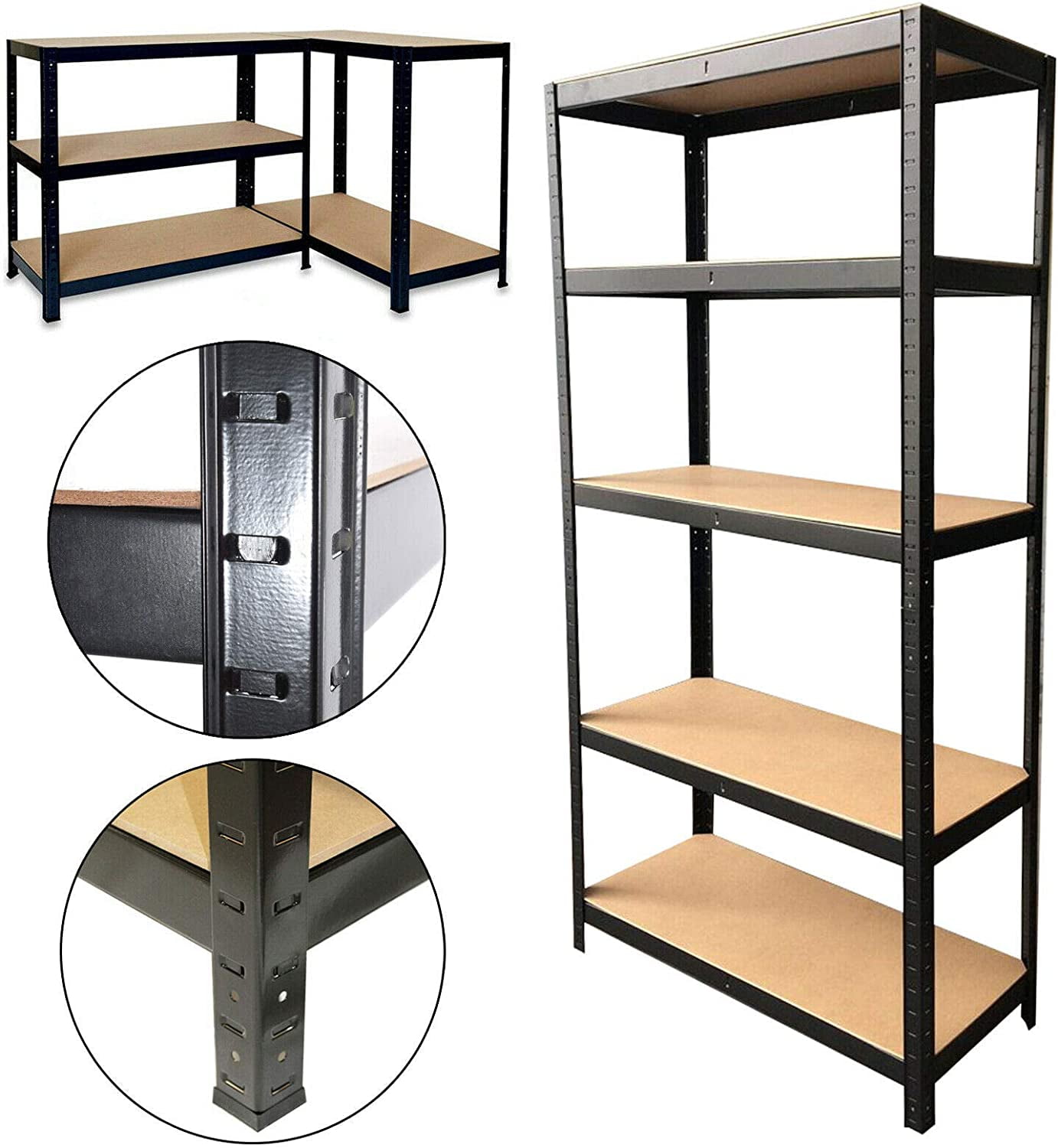 Dayplus Commercial Utility 5-Tier Garage Shelving Unit, Adjustable ...