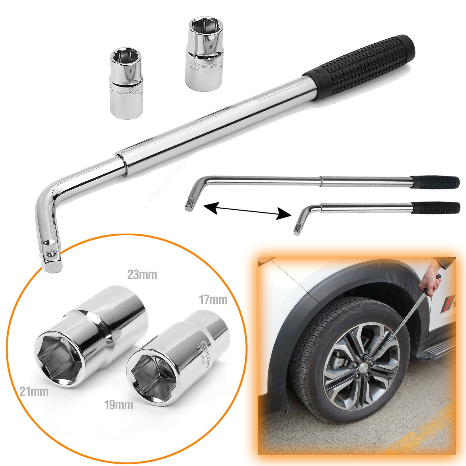 Dayplus Tire Extension Set: Extendable Wheel Brace with 17mm, 19mm ...