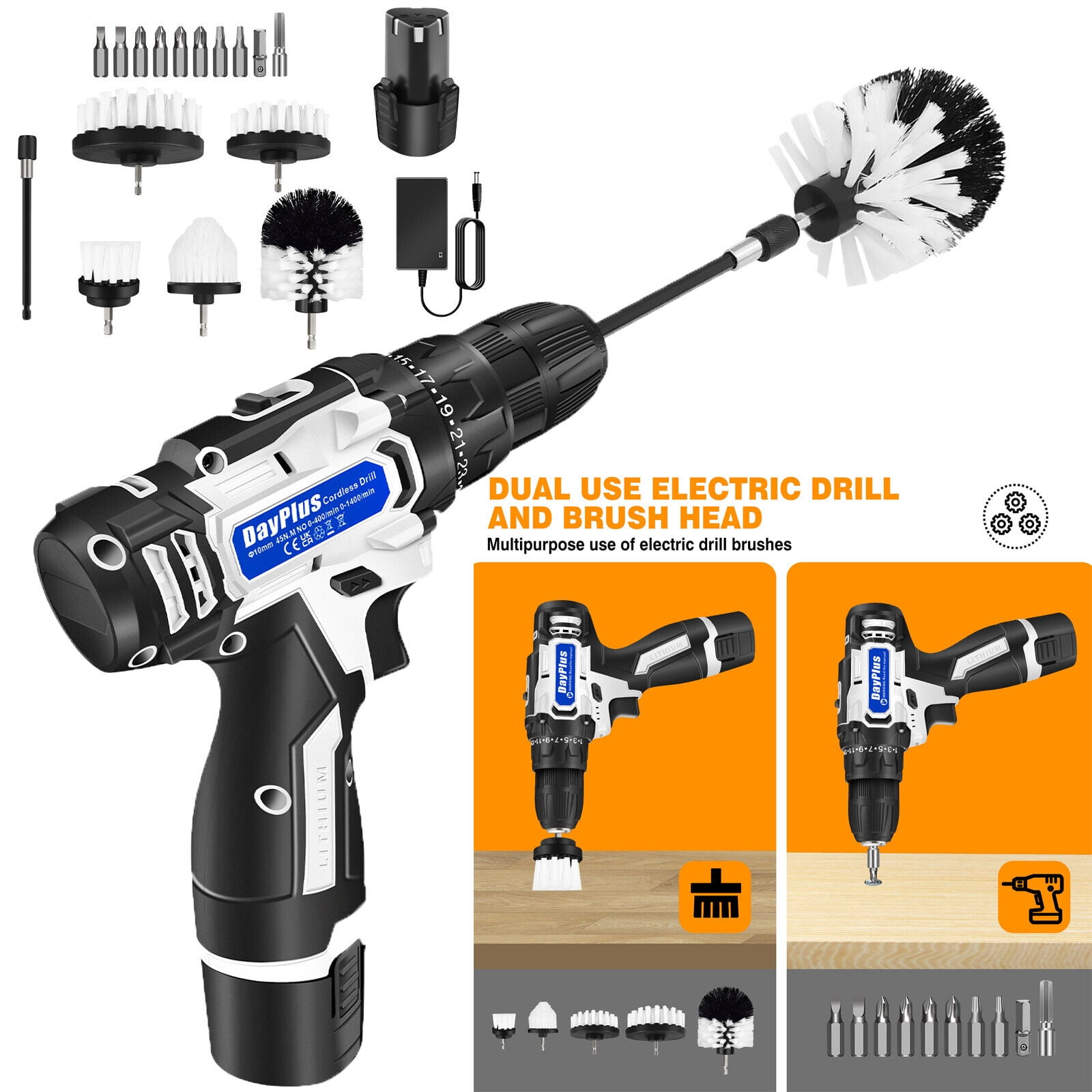 Dayplus Car Wheel Tire Scrub Cleaning Brush Kit Auto Washing Cleaner ...