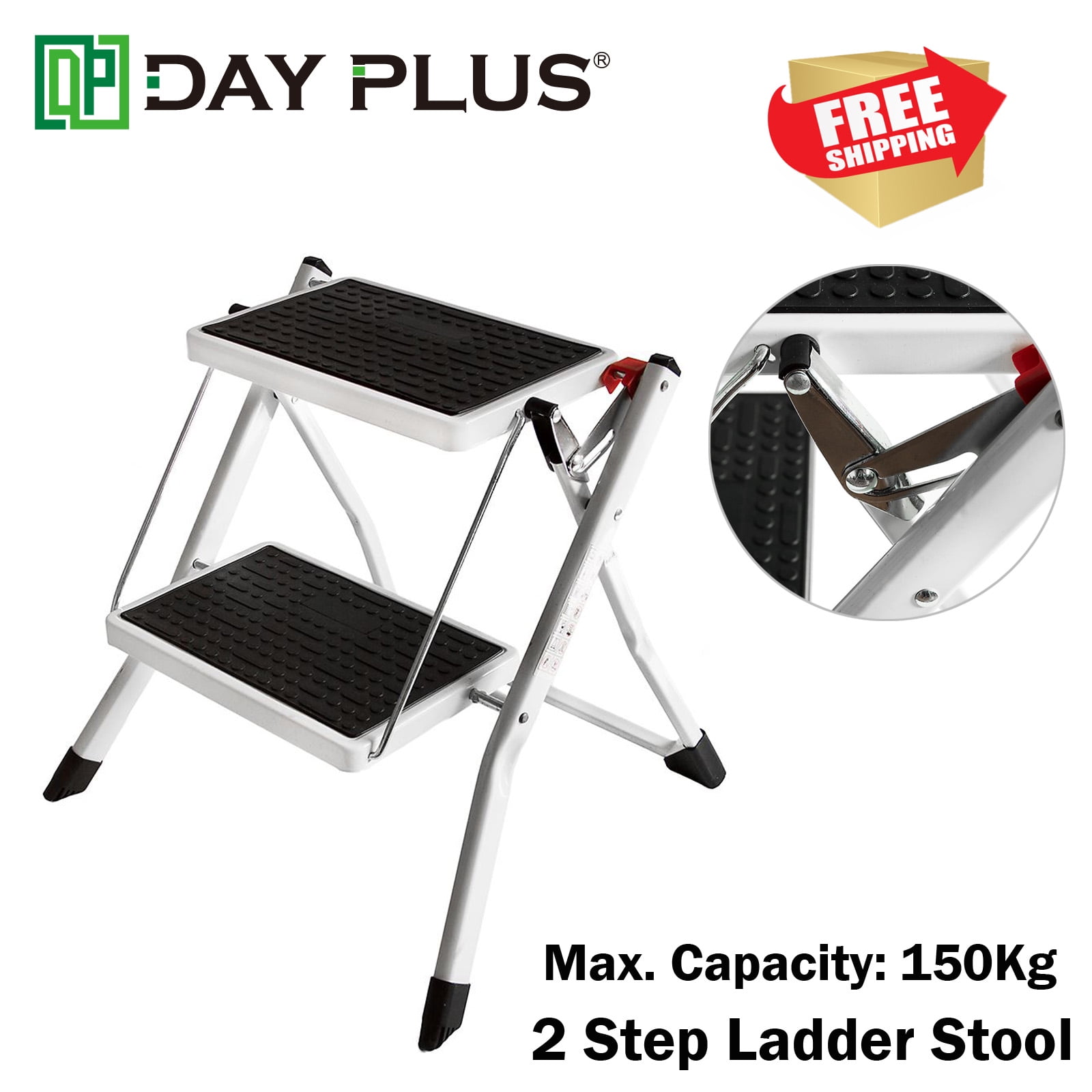 Dayplus Folding Step Stool Kitchen Stool Mini 2 Step Ladder Foldable ...