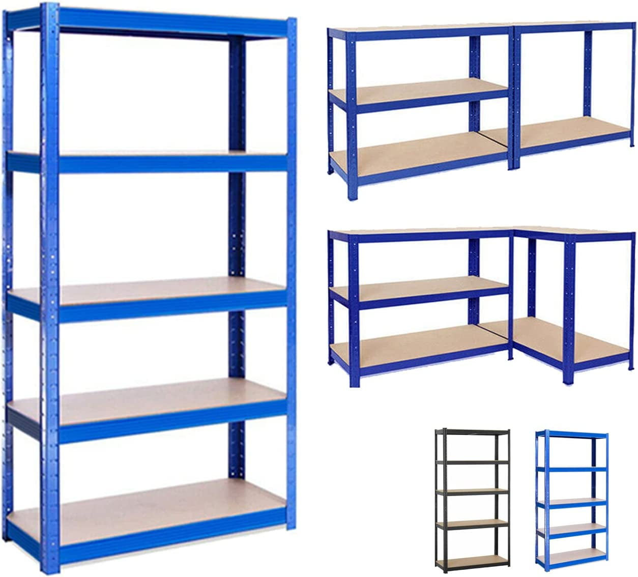 Dayplus Heavy Duty Steel Metal 5 Tier Boltless Shelving Unit for Home ...