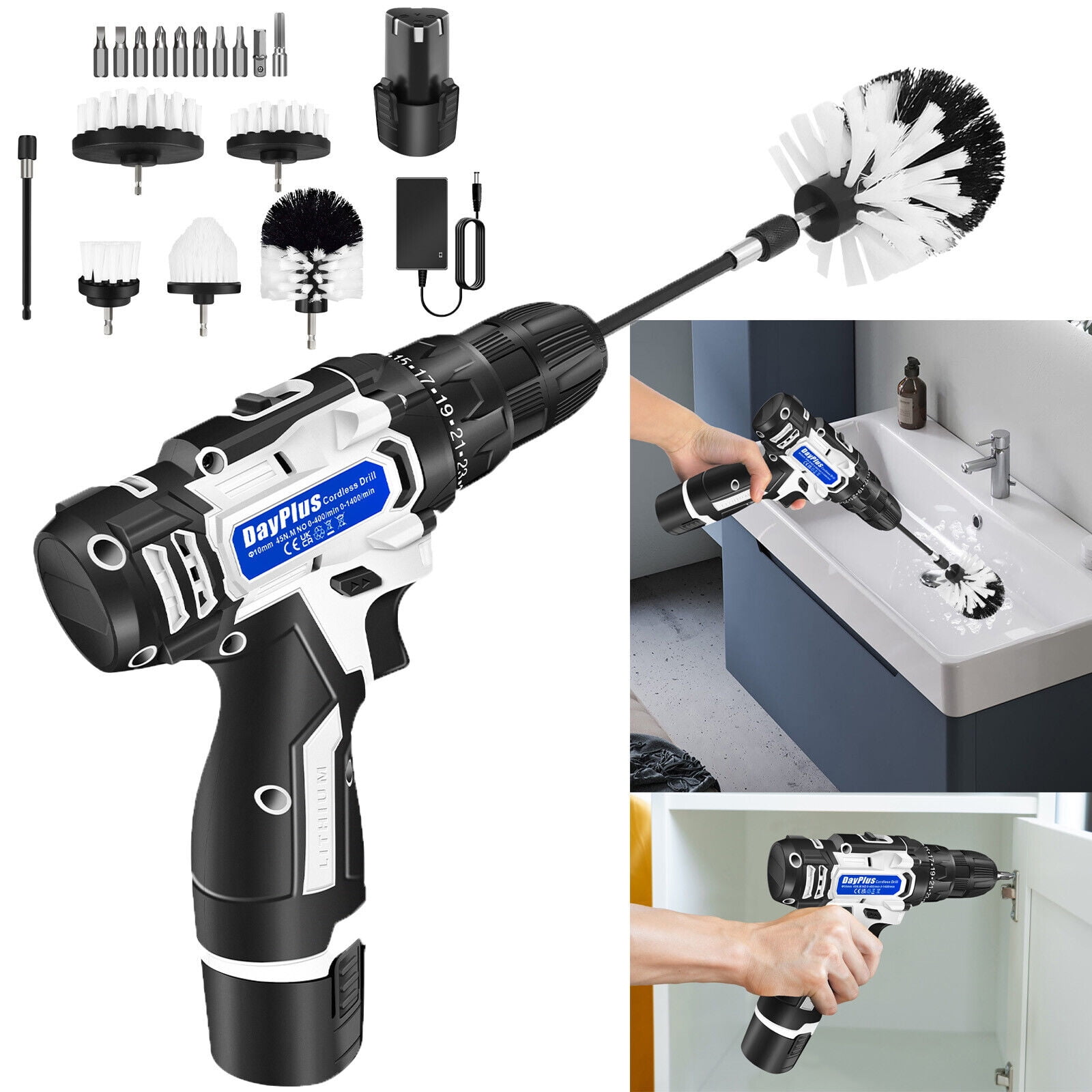 Dayplus Mini Cordless Drill Combi Driver Set Electric Screwdriver Set ...