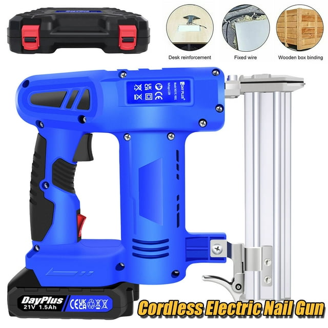Dayplus Nail Gun &Staple Gun Cordless Electric Heavy Duty Stapler ...