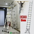Dayplus 5M Expandable Portable A-Frame Ladder, Aluminium Telescopic ...