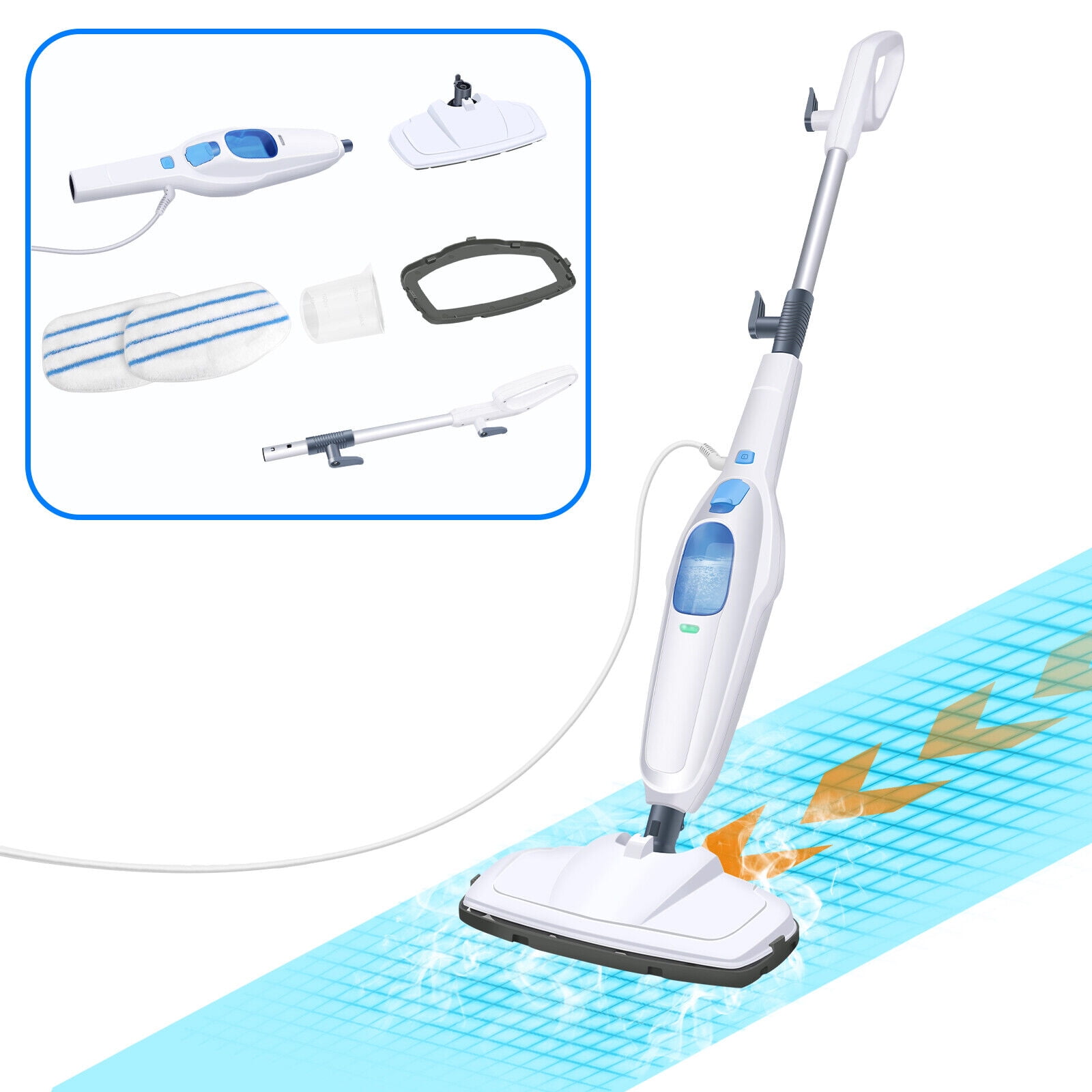 Dayplus Portable Electric Steam Mop Kills 99.9 Percent of Bacteria ...