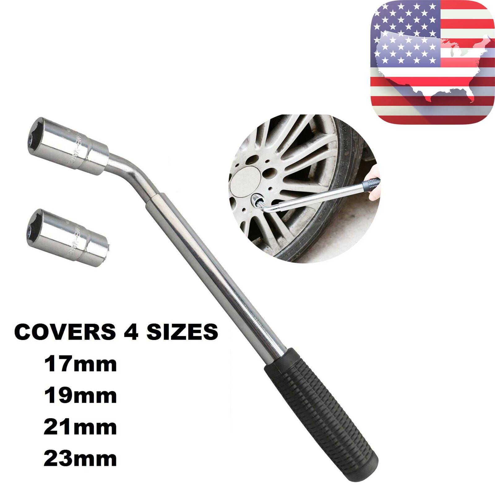 Dayplus Telescoping Lug Wrench Wheel Tire Lug Wrench with sockets 17mm ...