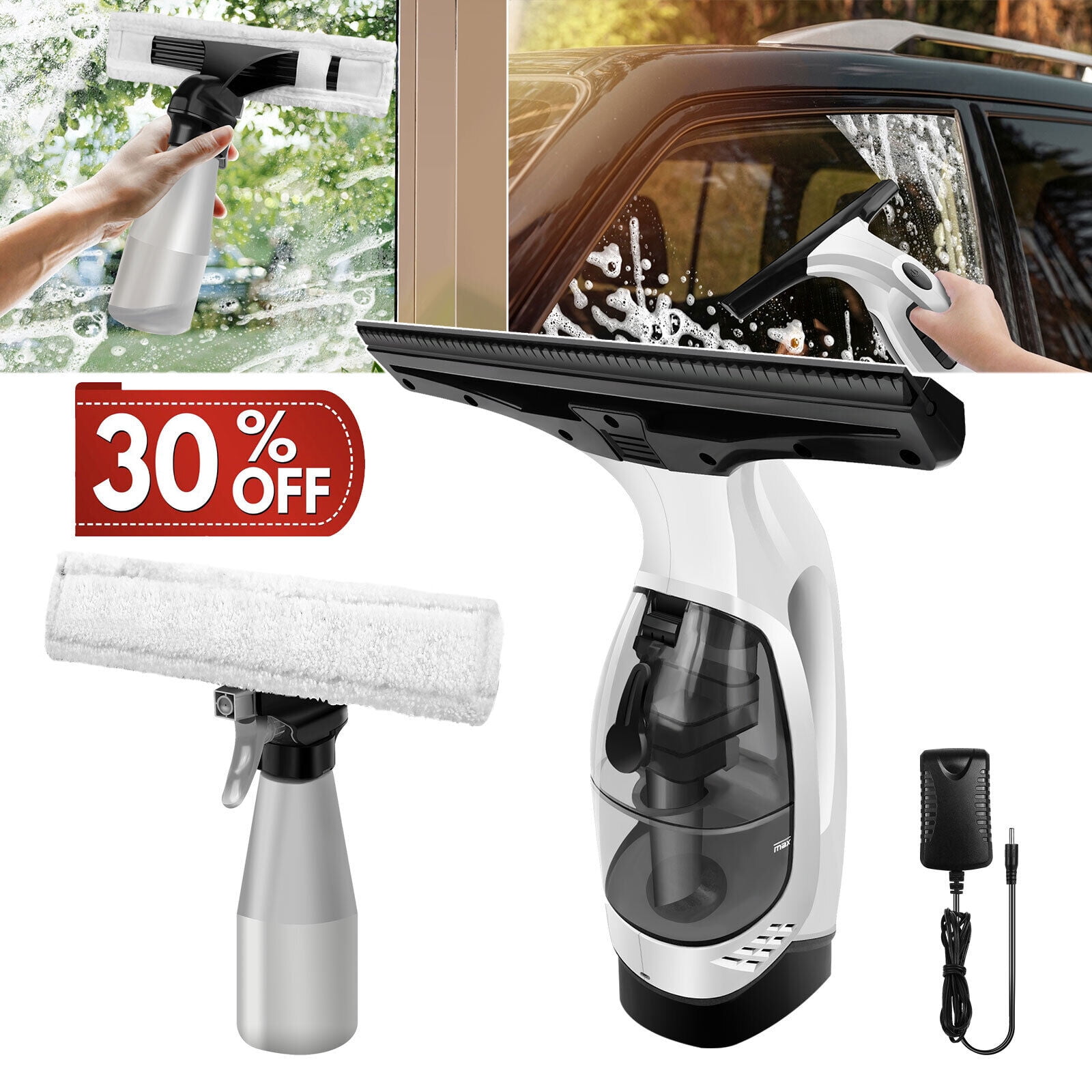 Dayplus Window Vacuum, Rechargeable Window Vac, Power Window Vacuum ...