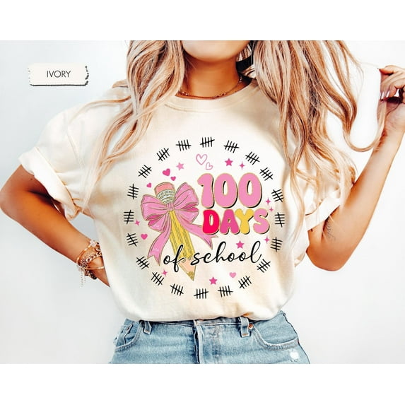 Days Of School Shirt, Coquette Bow Days Shirt, Happy Days Of School ...