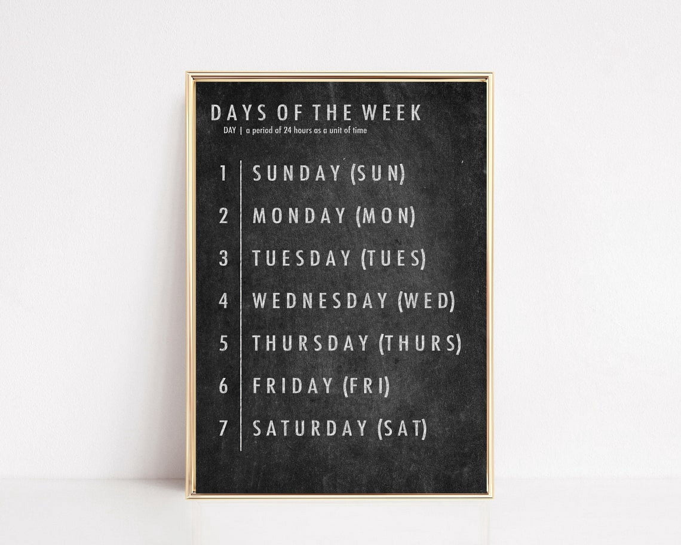 Days Of The Week Printable Educational Poster Playroom Print Classroom ...