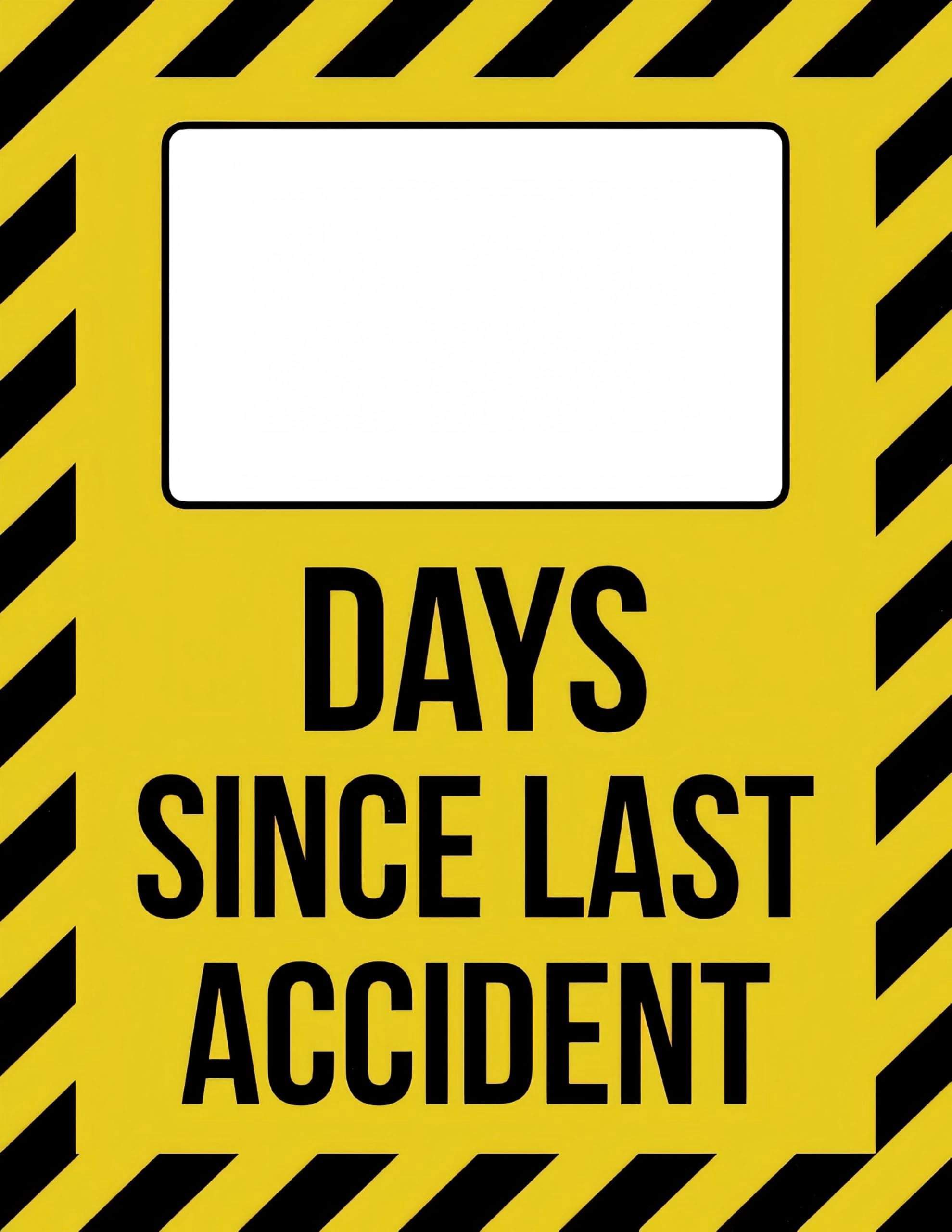 Days Since Last Accident Sign Safety Signs Size: 8 x 12 inch Metal ...