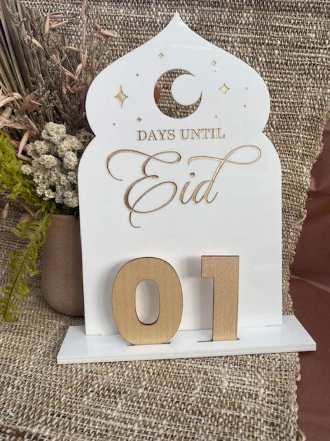 Days Until Eid Sign, Eid Decor, Ramadan Decor, Eid Countdown Sign ...