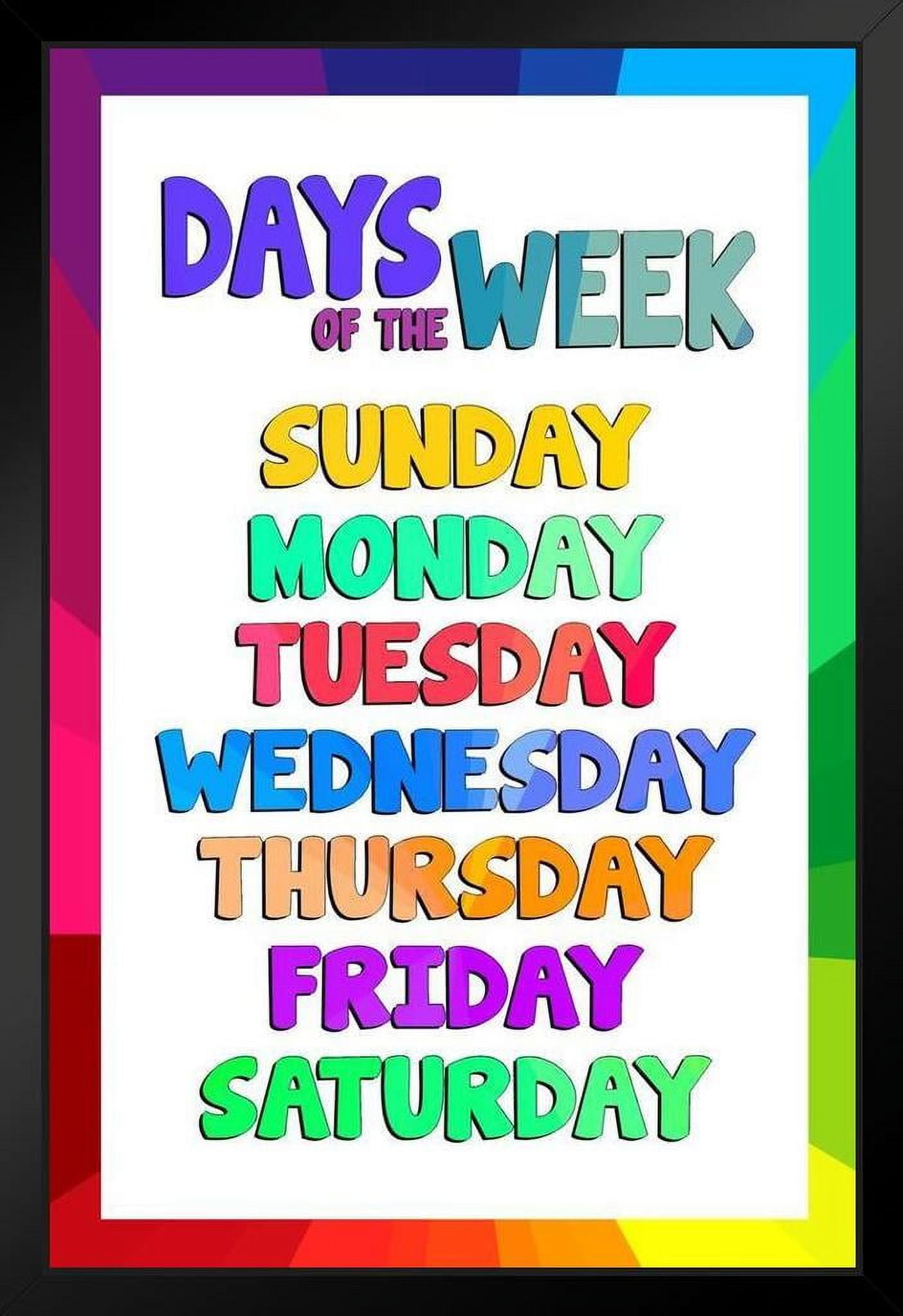 Days of the Week Chart Preschool Elementary PreK Class Sign Classroom ...