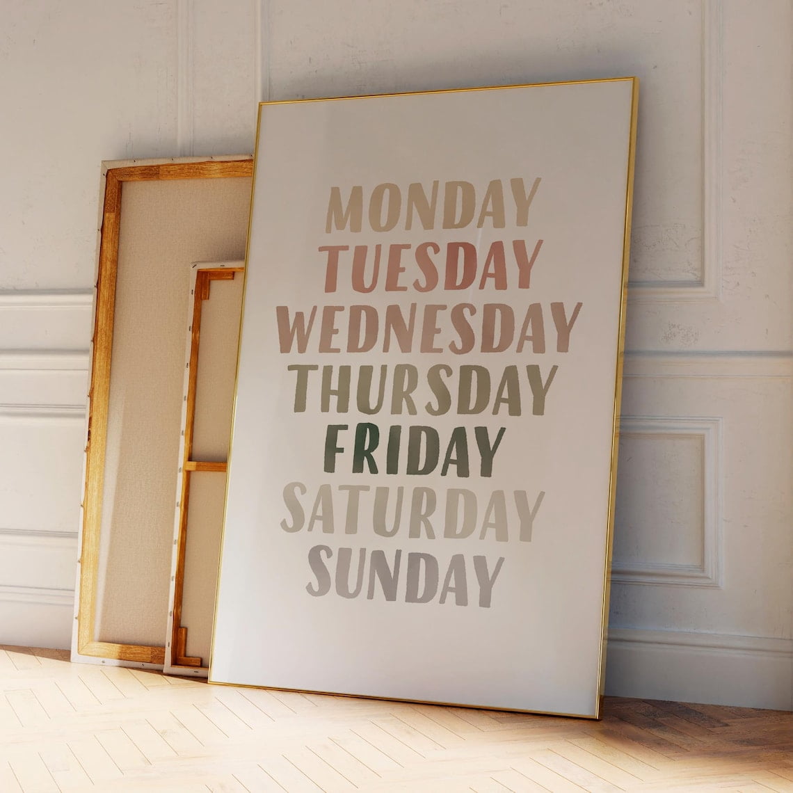 Days Of The Week Poster, Neutral Playroom Poster, Nursery Wall Decor ...