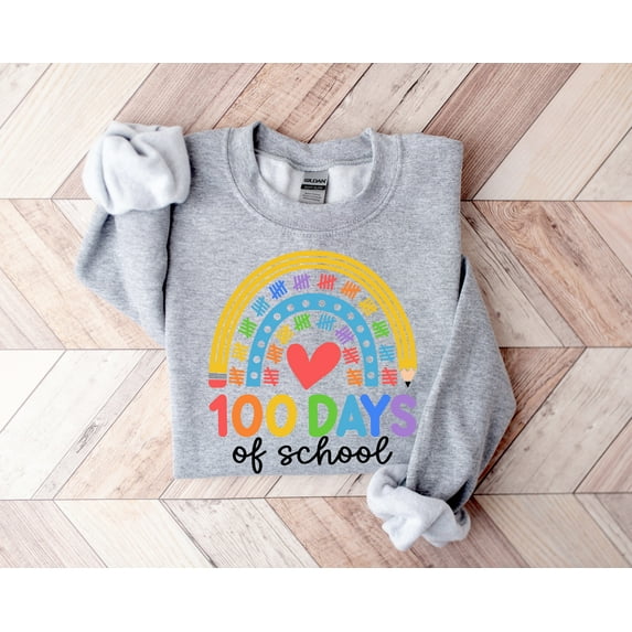 Days of School Rainbow T-Shirt Teacher Days Brighter T-Shirt Gift for Elementary Teacher B ...