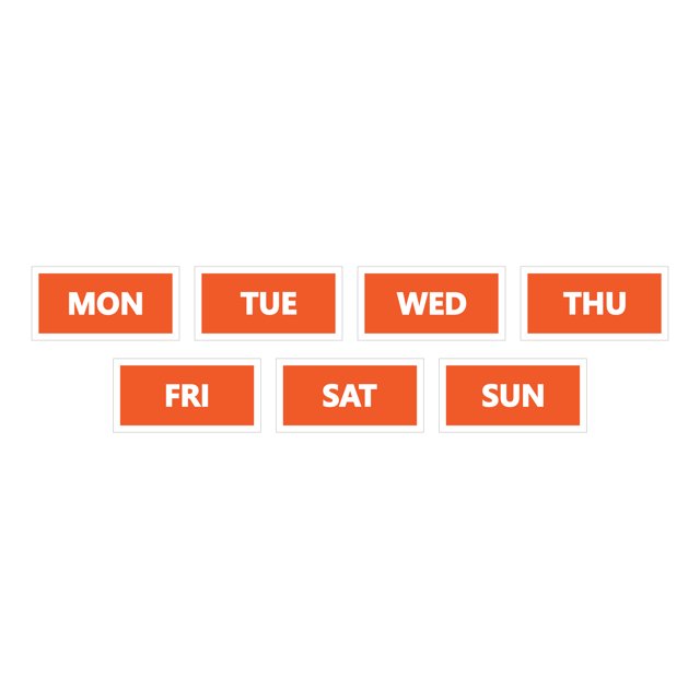 Days of The Week Magnets by DCM Solutions (Burnt Orange) - Walmart.com