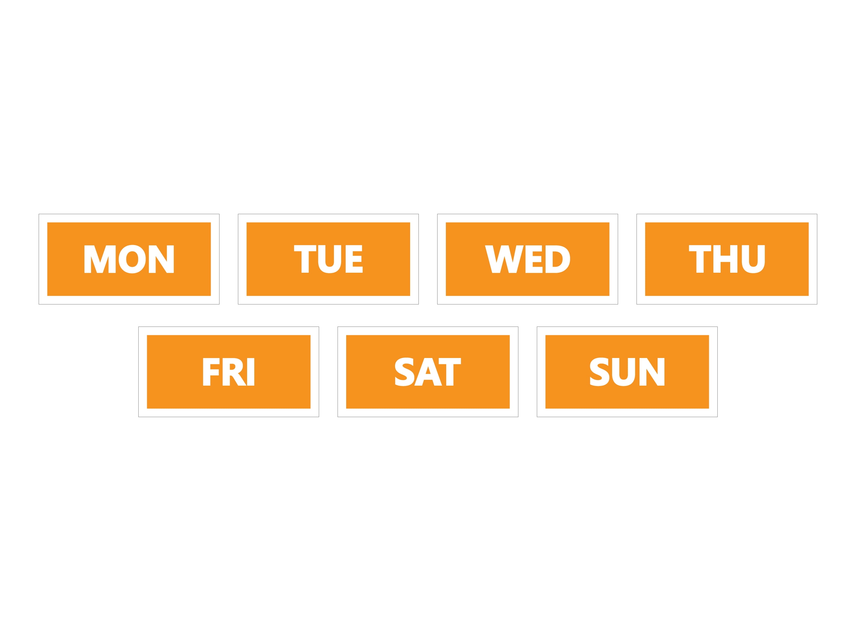 Days of The Week Magnets by DCM Solutions (Orange) - Walmart.com